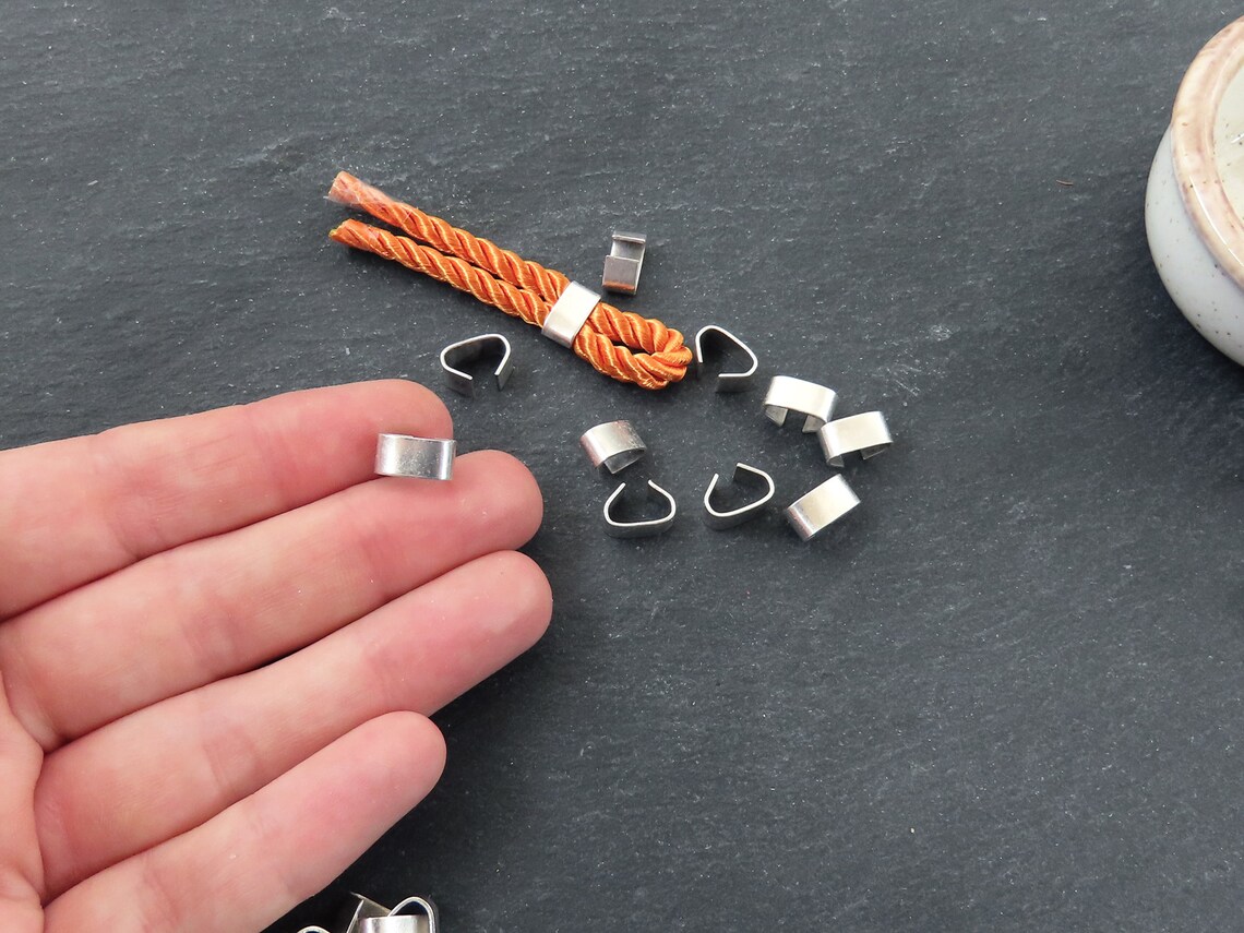 Silver Metal Crimp Fold Over Crimp Cord Crimp Crimp - Etsy