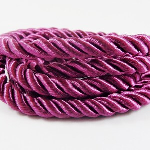 Purple Wine 5mm Twisted Rayon Satin Rope Silk Braid Cord - 3 Ply Twist ...