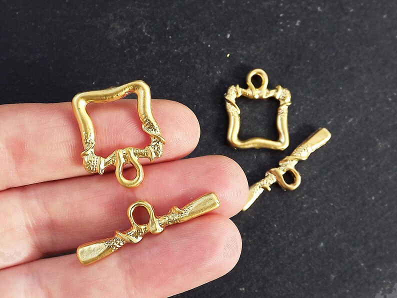 Square Toggle Clasps T Bar Clasp Gold Toggle Clasps Gold | Etsy