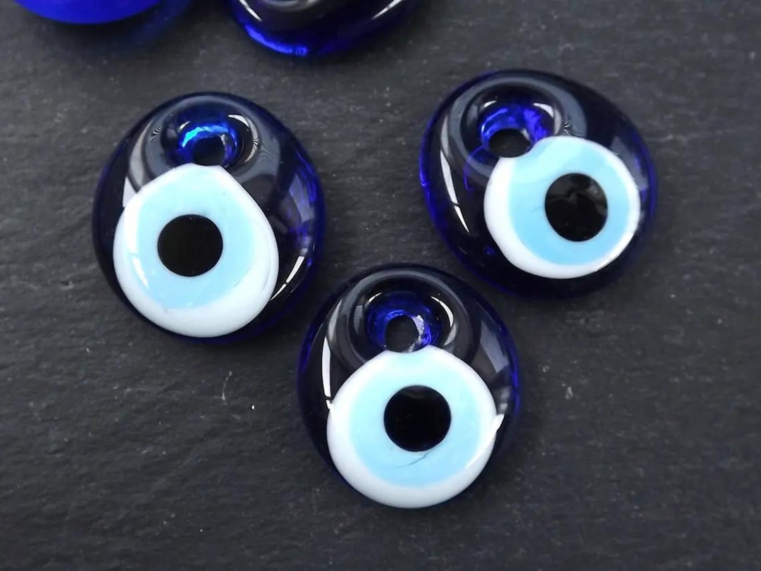 Glass Evil Eye Nazar Bead Pendants, Small Turkish Protective Amulet ...