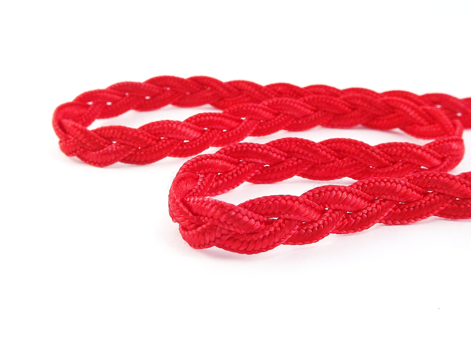 Red Braided Plait Cord Satin Silk Cord Trim 3 Ply 1 Meters - Etsy