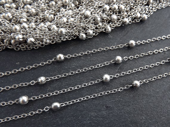 Satellite Chain Ball Beaded Chain Delicate Cable Chain Dew - Etsy