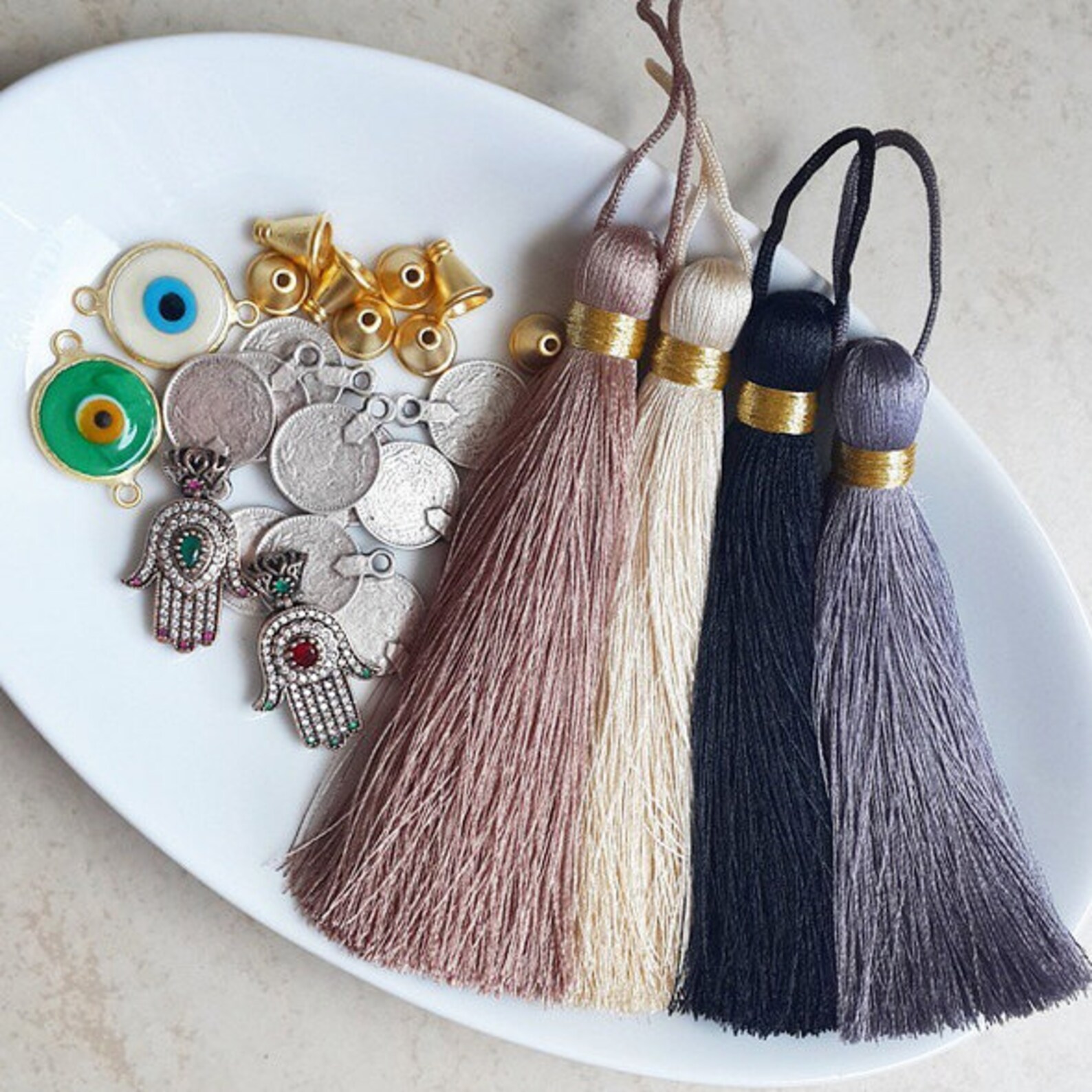 10 Large Rustic Round Thick Coin Charms Matte Antique Silver - Etsy