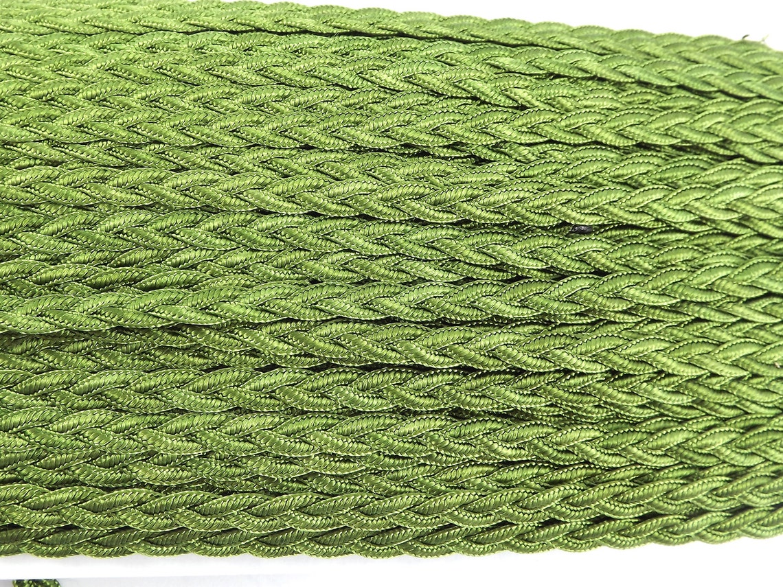 Army Green Braided Plait Cord Satin Silk Cord Trim 3 Ply 1 | Etsy