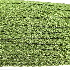 Army Green Braided Plait Cord Satin Silk Cord Trim - 3 Ply - 1 Meters ...