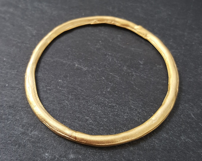 Gold Ring Circle Link, Round Link Component, Organic Loop Pendant ...