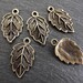 Small Leaf Pendant Charm, Serrate Metal Leaves Drop Foliage Charms ...