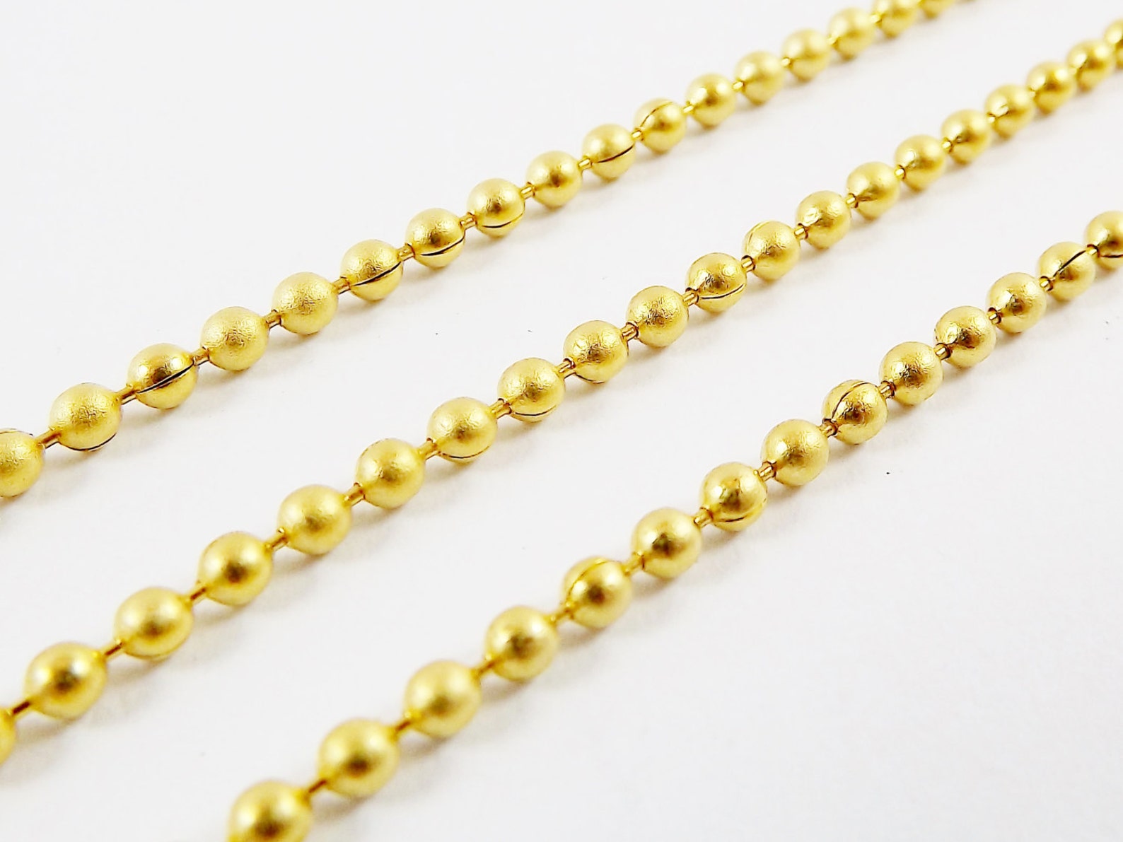 2mm Ball Chain 22k Matte Gold Plated 1 Meter or 3.3 Feet - Etsy