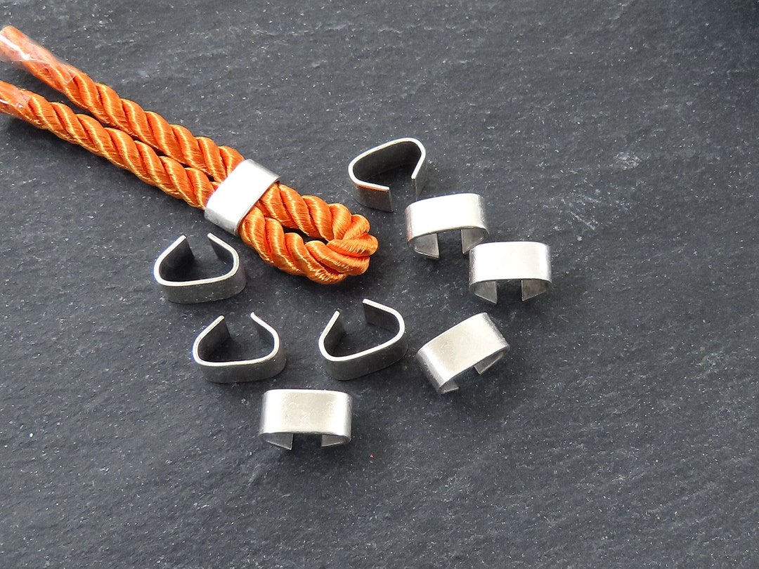 Silver Metal Crimp, Fold Over Crimp, Cord Crimp, Crimp Fastener, Crimp ...