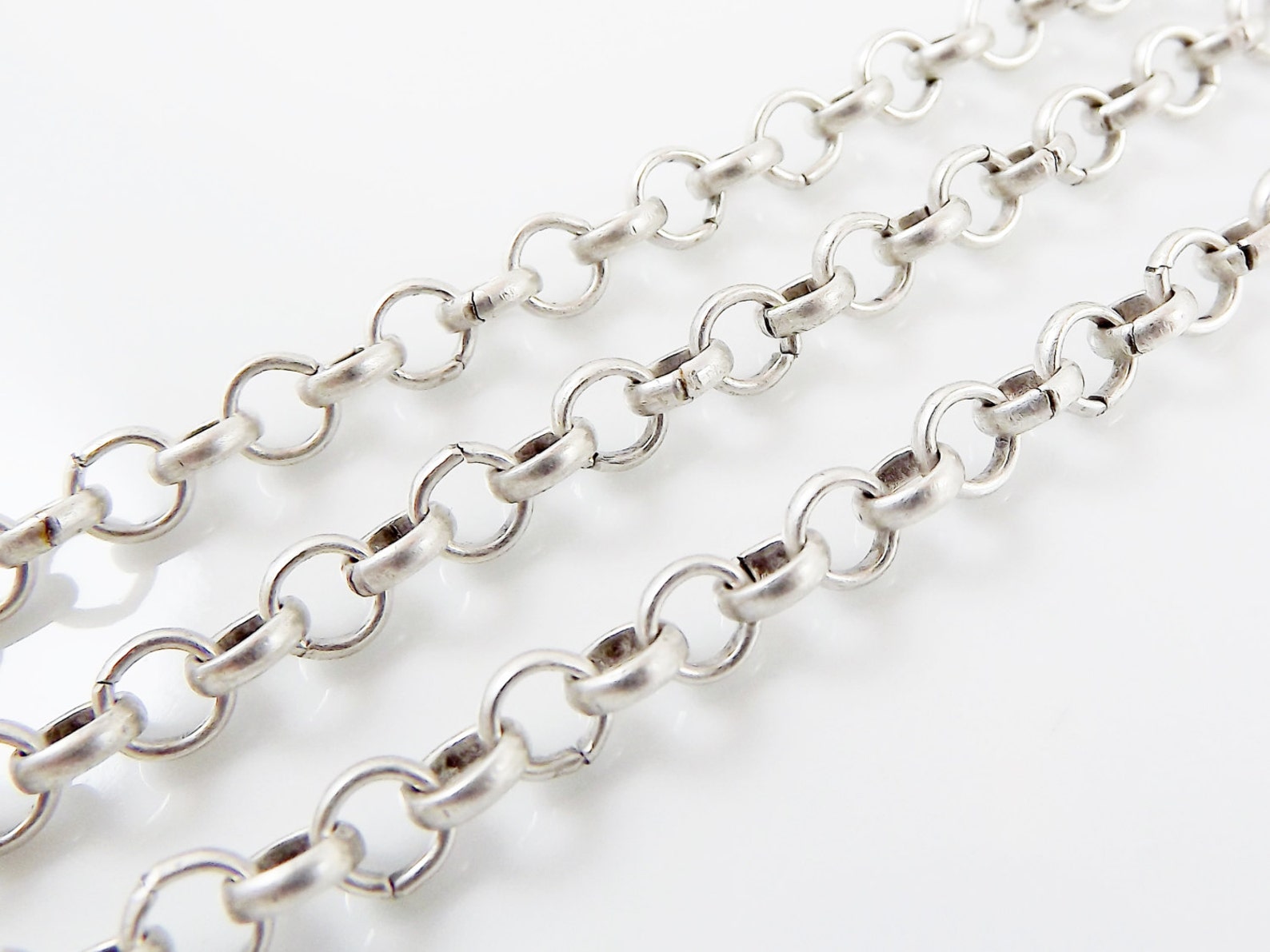 5mm Rolo Chain Matte Antique Silver Plated 1 Meter or 3.3 | Etsy