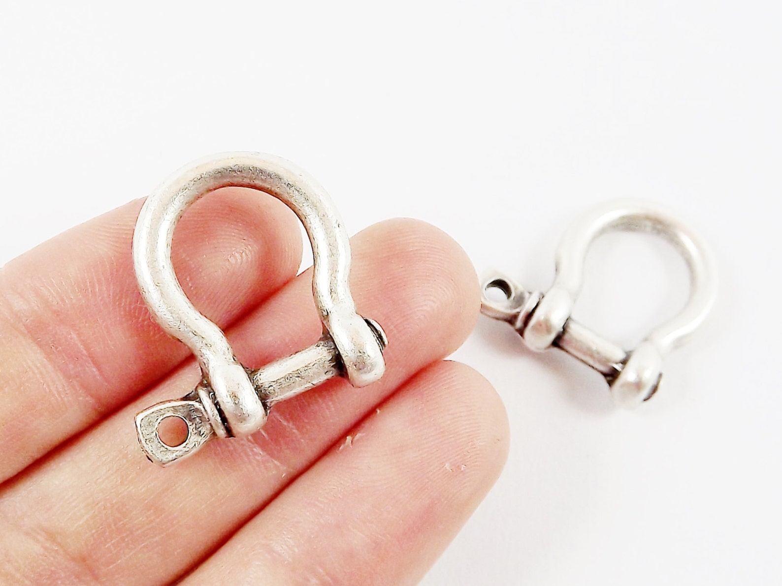 2 U Bolt Clasps Closed Matte Anitque Silver Plated | Etsy