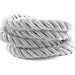 Metallic Silver 10mm Twisted Rayon Rope Braid Cord 3 Ply Twist 1 Meters ...