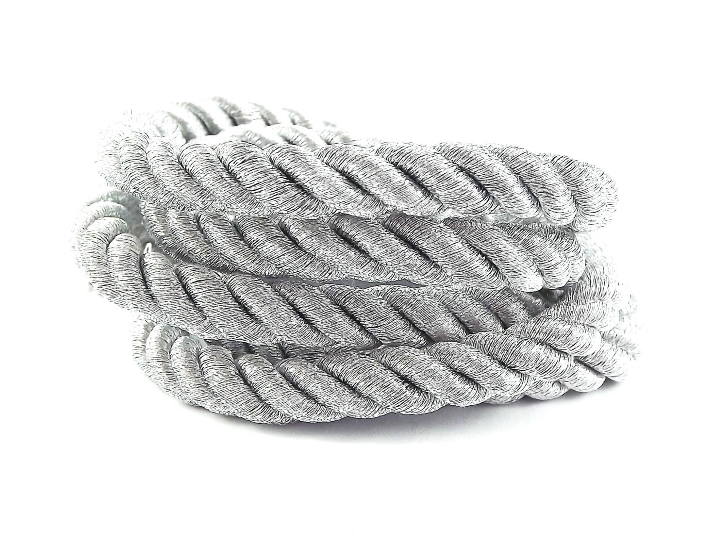 Metallic Silver 10mm Twisted Rayon Rope Braid Cord 3 Ply - Etsy