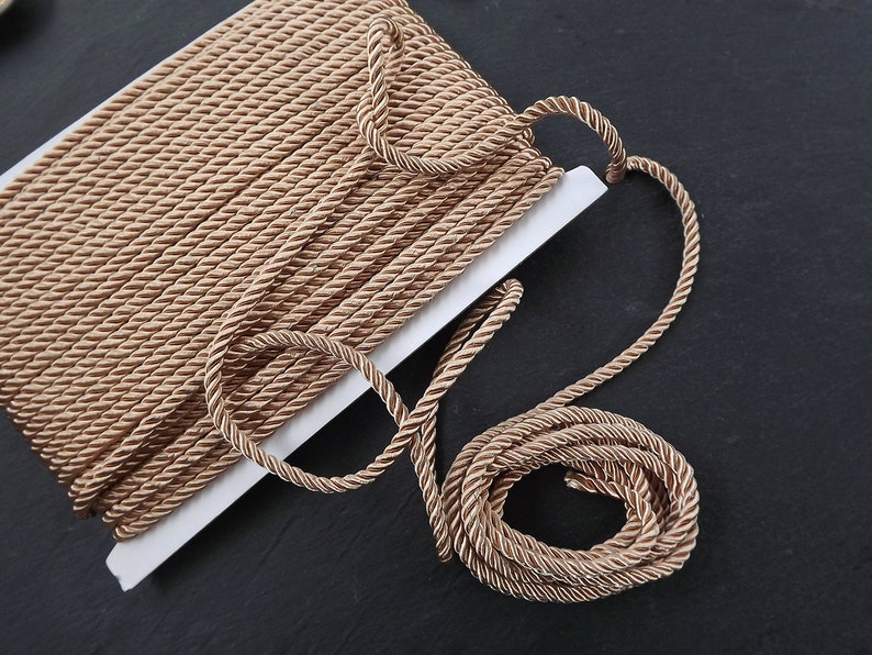 5mm Sepia Beige Rope Beige Cord Twisted Cord Rayon Satin - Etsy