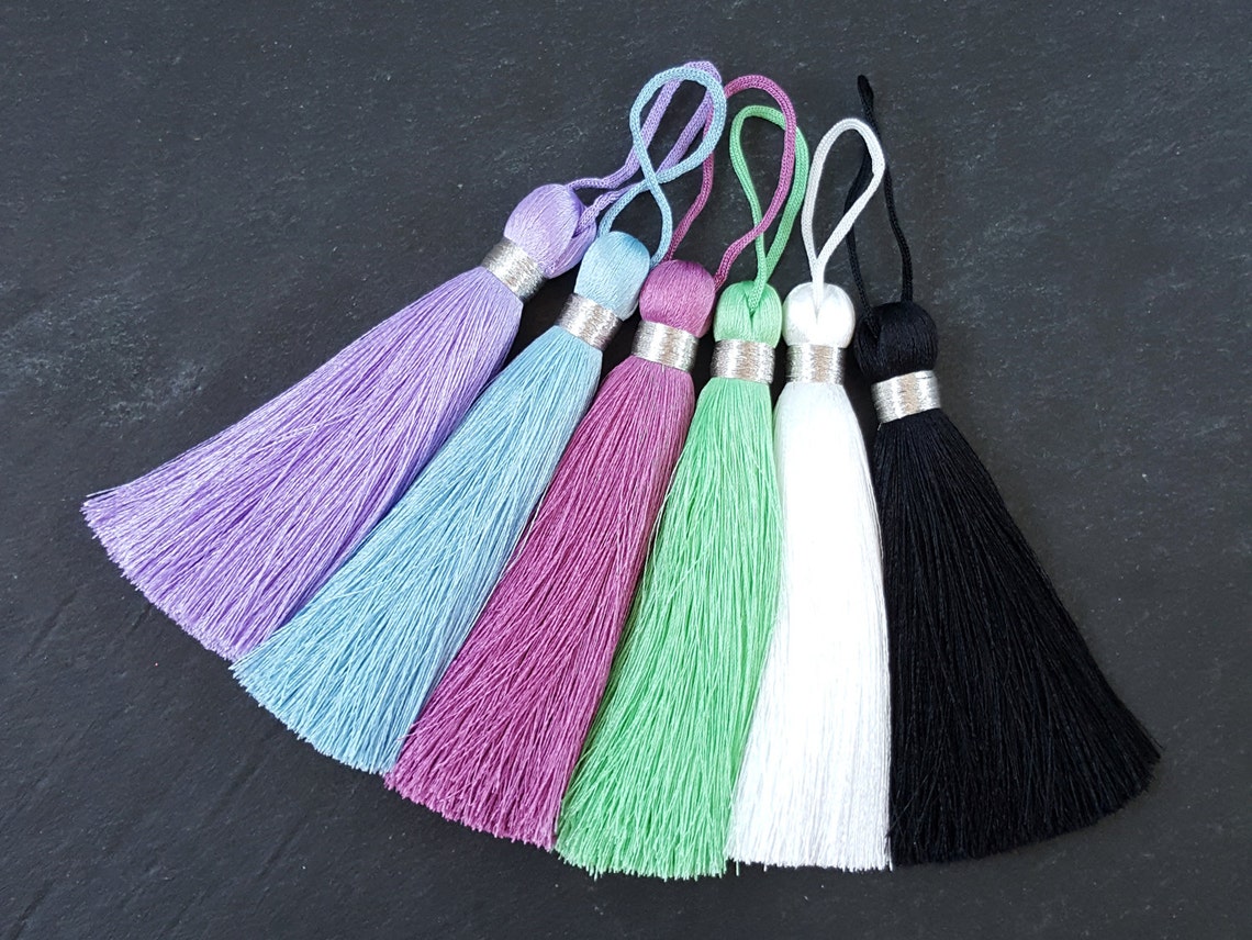 Extra Large Sugar White Thread Tassels Earring Bracelet Necklace Tassel ...