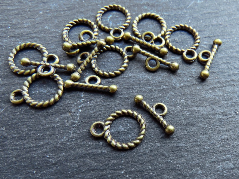 Mini Toggle Clasps, T Bar Clasps, Tiny Twisted Toggle Clasps, T Clasps ...