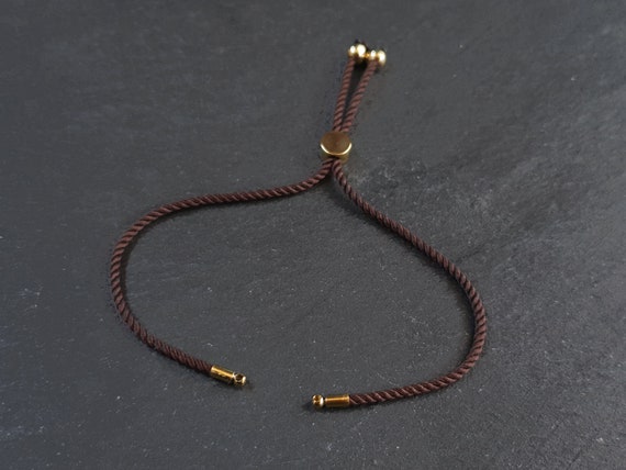 Brown Adjustable Rope Slider Bolo Bracelet Blanks 2mm Rope | Etsy