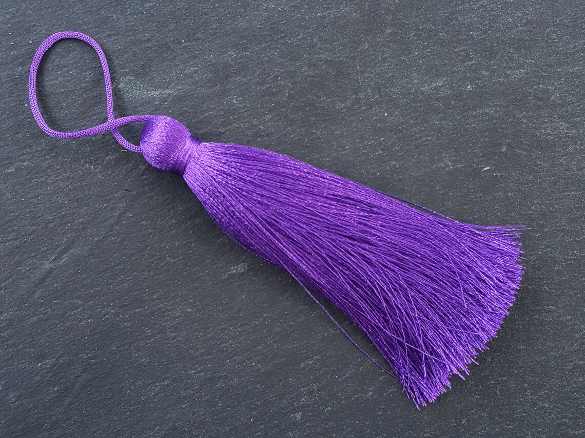 Purple Silk Tassel, Extra Large Thick Medium Purple Tassels, Mala ...