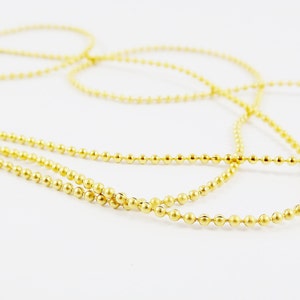 1.5mm Ball Chain, Gold Ball Chain, Thin Ball Chain, Ball Links, Bead ...