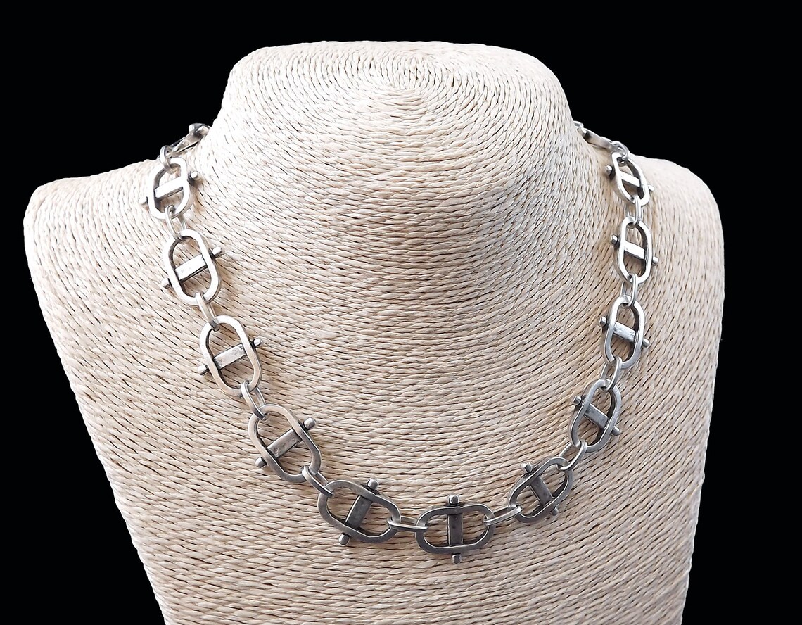 Silver Necklace Chain With Clasp Chunky Statement Chain | Etsy