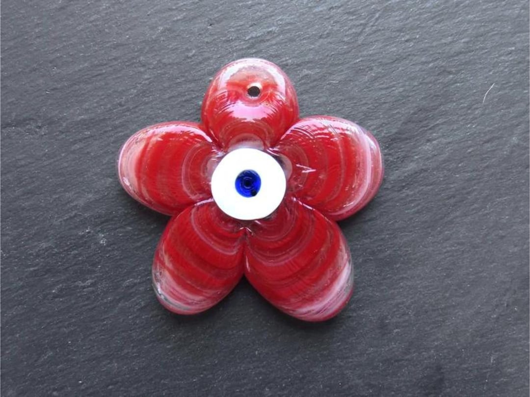 Extra Large Evil Eye Flower Starfish Bead Pendant, DIY Protective ...