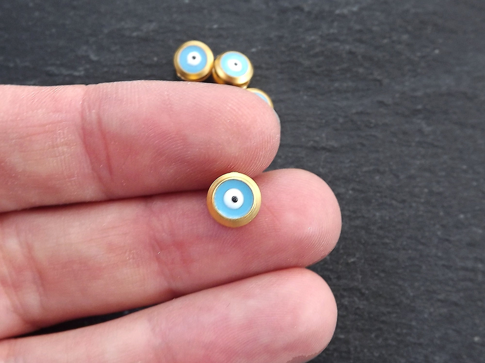 Evil Eye Beads Blue Evil Eye Enamel Evil Eye Bead Bead | Etsy