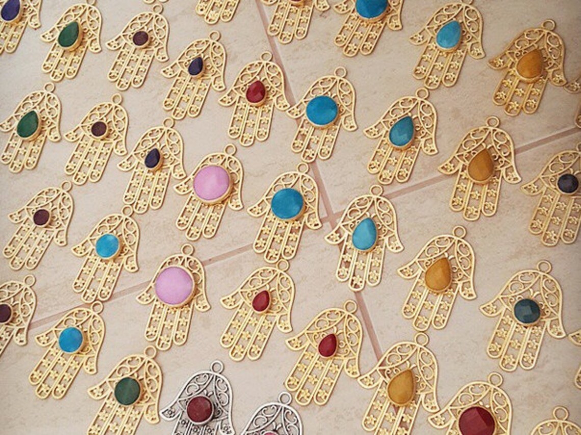 Extra Large Hamsa Hand of Fatima Pendant Deep Garnet Red Jade - 22k ...