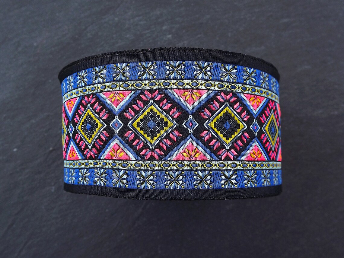 Ethnic Ribbon, Geometric, Diamond, Blue, Pink, Black, Woven ...