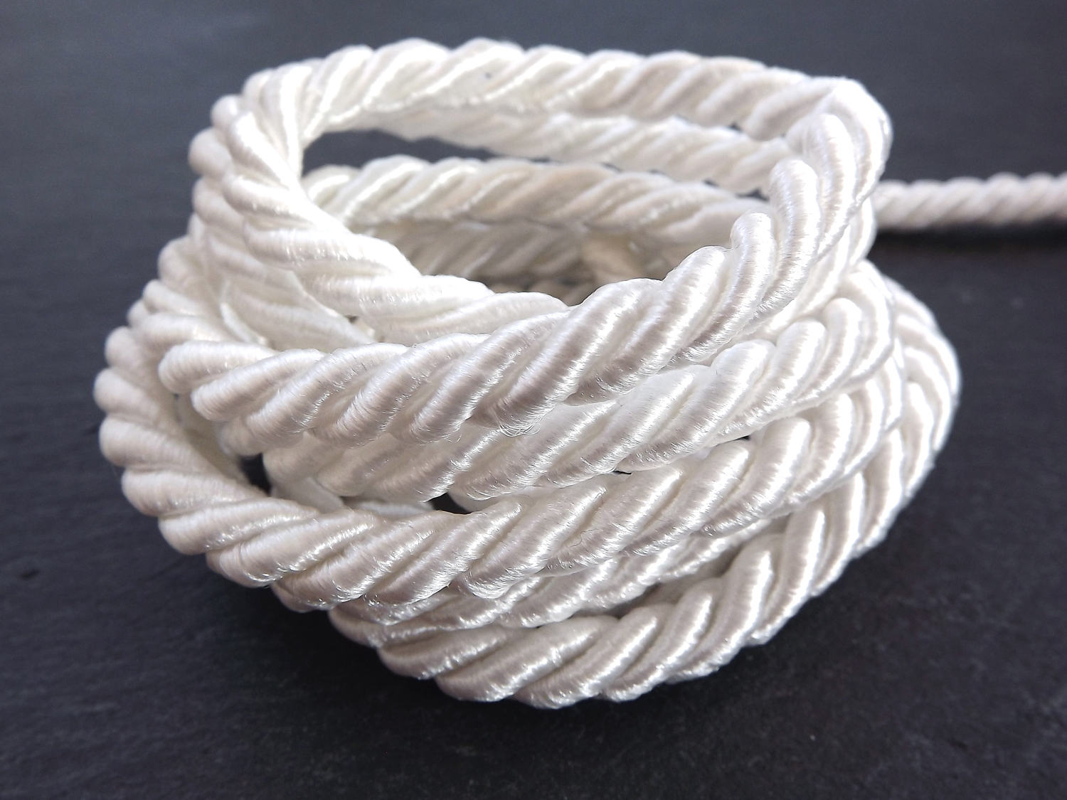 Creamy White 7mm Twisted Rayon Satin Rope Silk Braid Cord 3 | Etsy