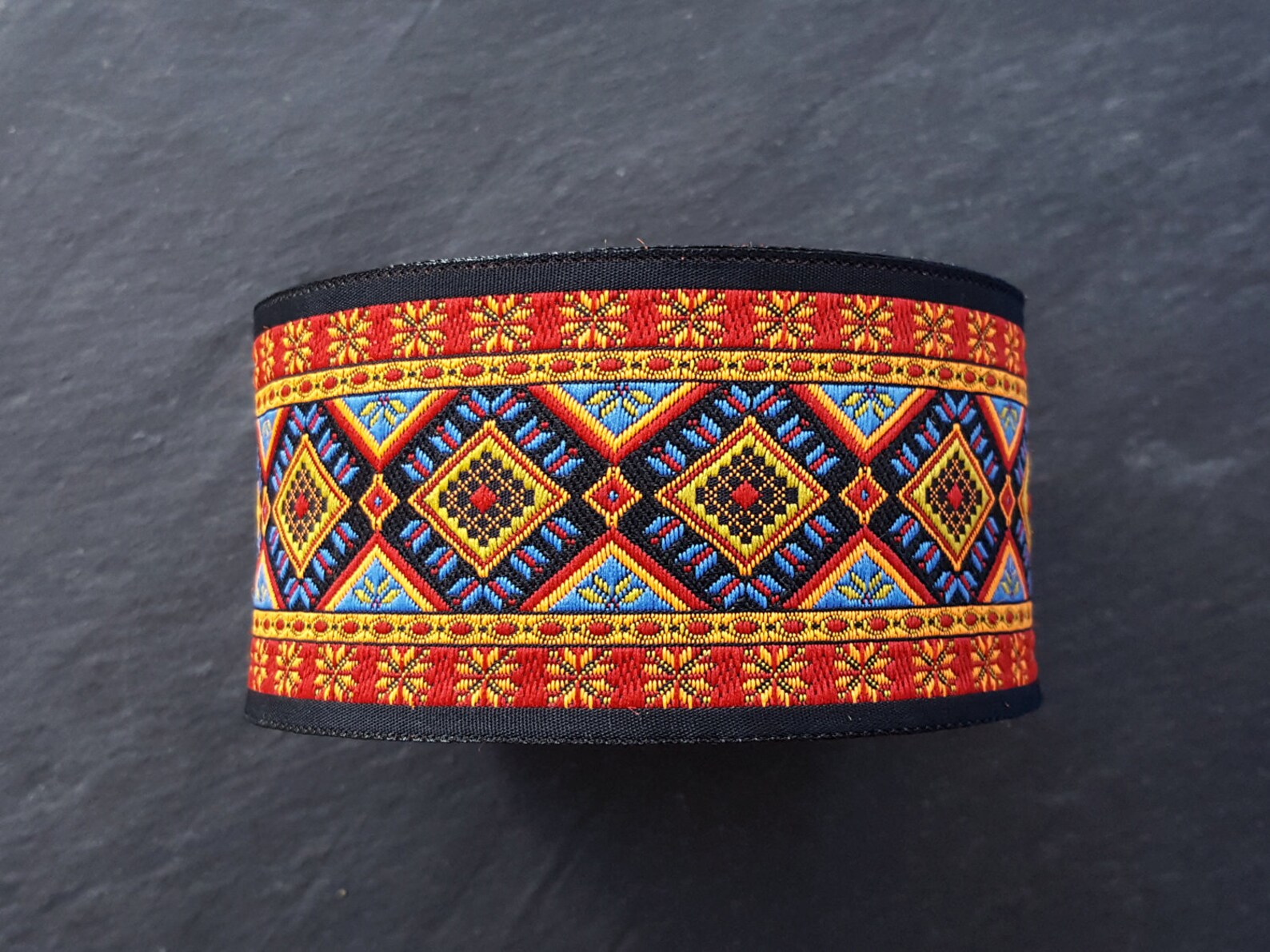 Ethnic Ribbon Geometric Diamond Blue Red Yellow Woven - Etsy