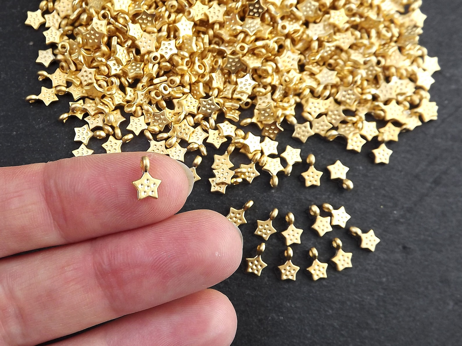 Mini Gold Star Charms Tiny Star Pendant Charm Small Gold - Etsy