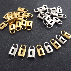 Mini Padlock Charm Pendants, Tiny Keyhole Lock Dangle Charms, Matte ...