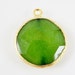 26mm Deep Apple Green Faceted Jade Pendant - Gold Plated Bezel - 1pc - Etsy