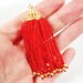Long Fiery Red Beaded Tassel - 22k Matte Gold Plated Brass - 1PC - Etsy