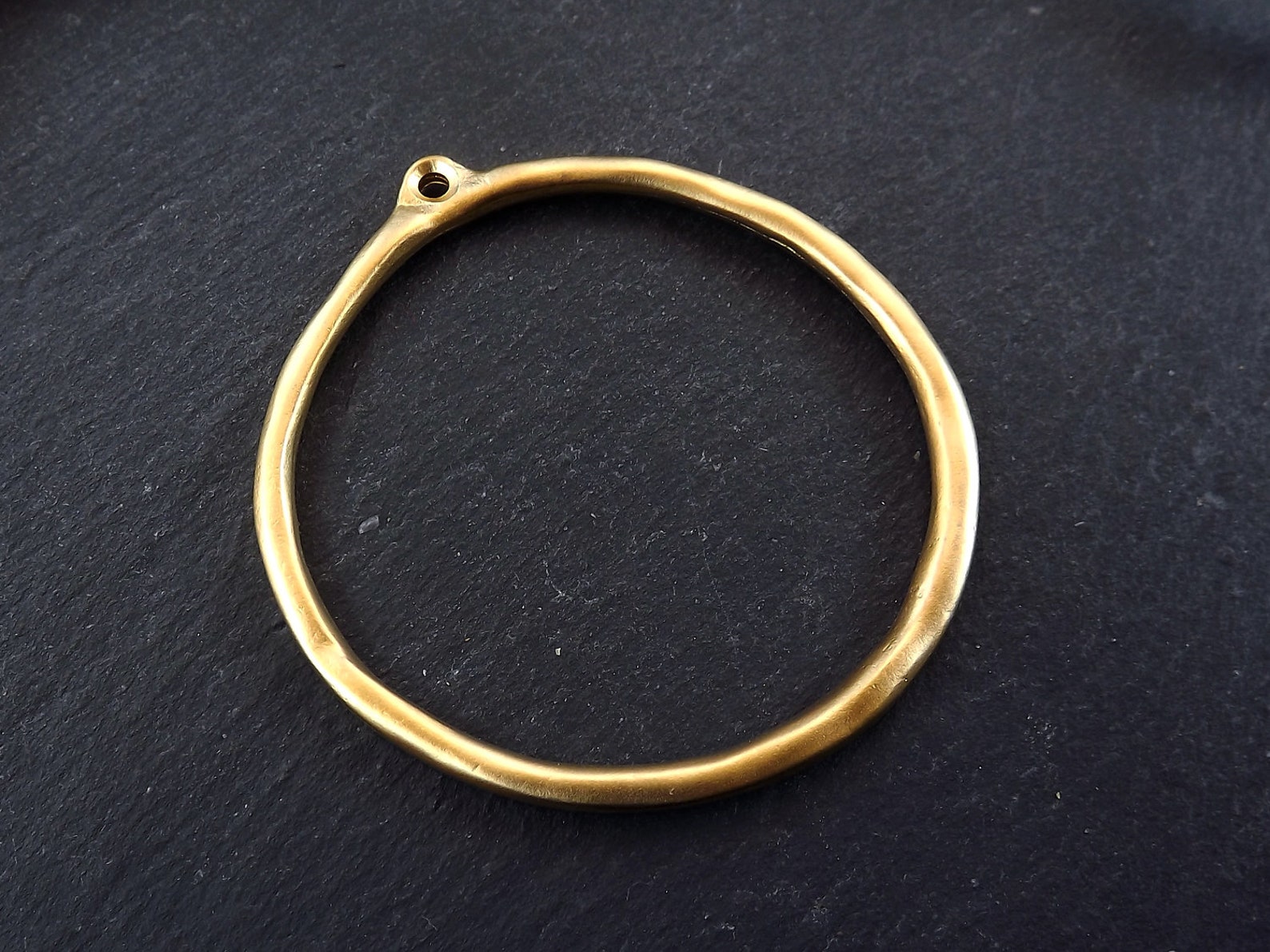 Gold Loop Pendant Large Gold Loop Gold Ring Pendant Link - Etsy