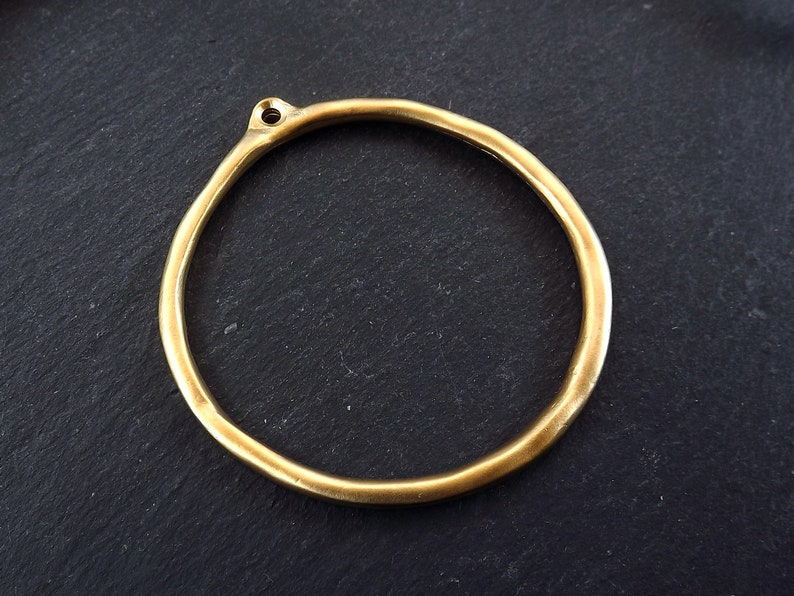 Gold Loop Pendant Large Gold Loop Gold Ring Pendant Link - Etsy