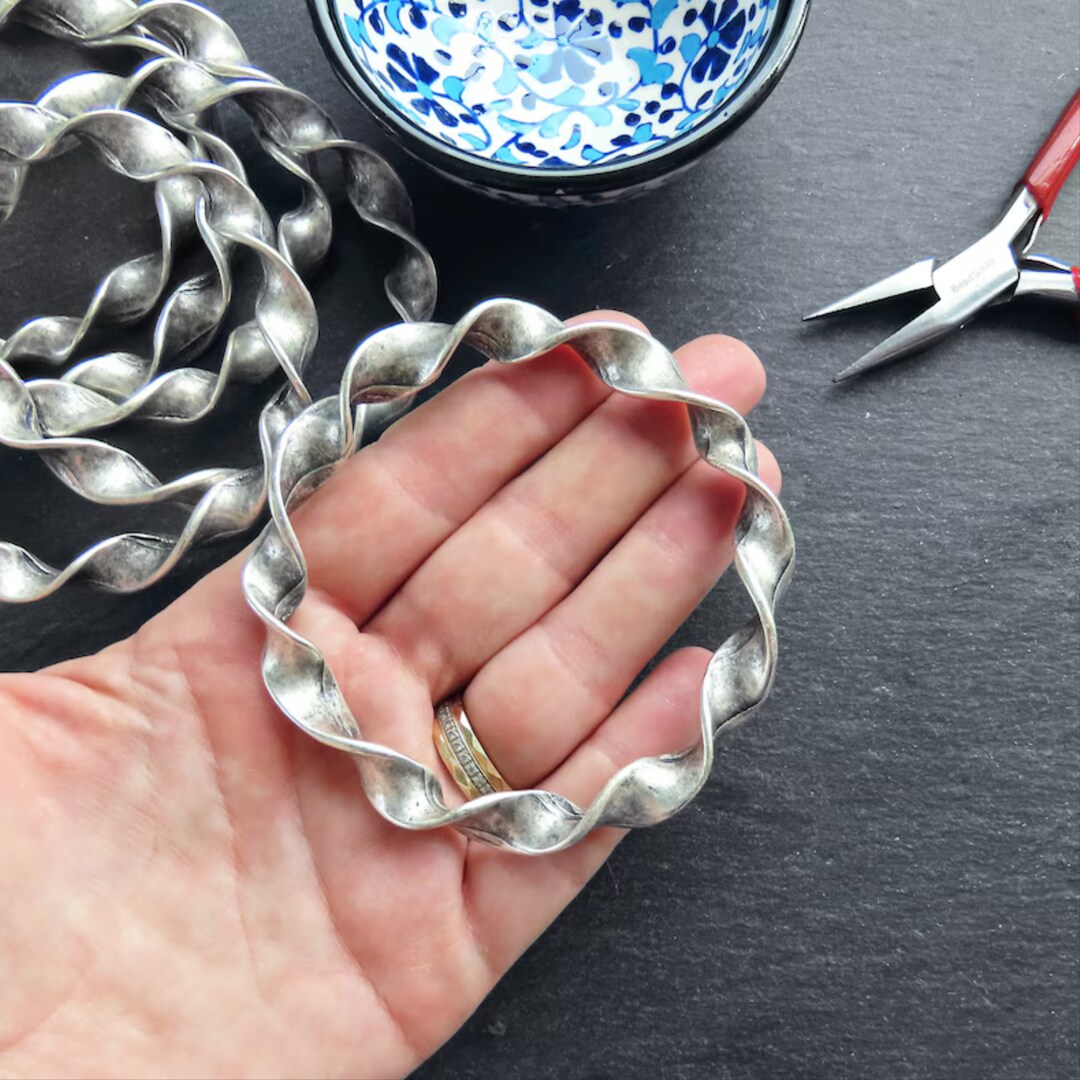 Loop Hoop Bangle Cuff Blank, Bracelet Blank, Twisted Loop, Stock ...