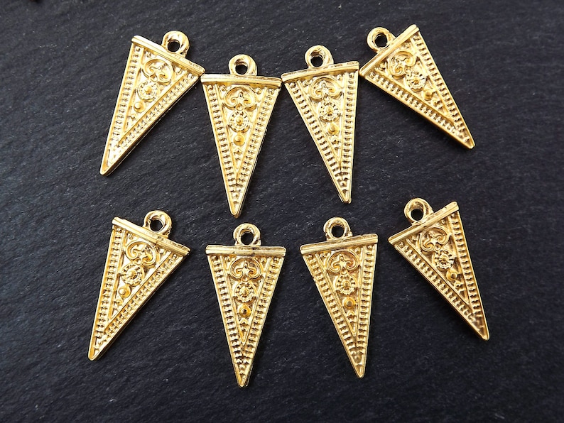 Triangle Spike Charm Pendants Gold Spike Gold Triangle - Etsy
