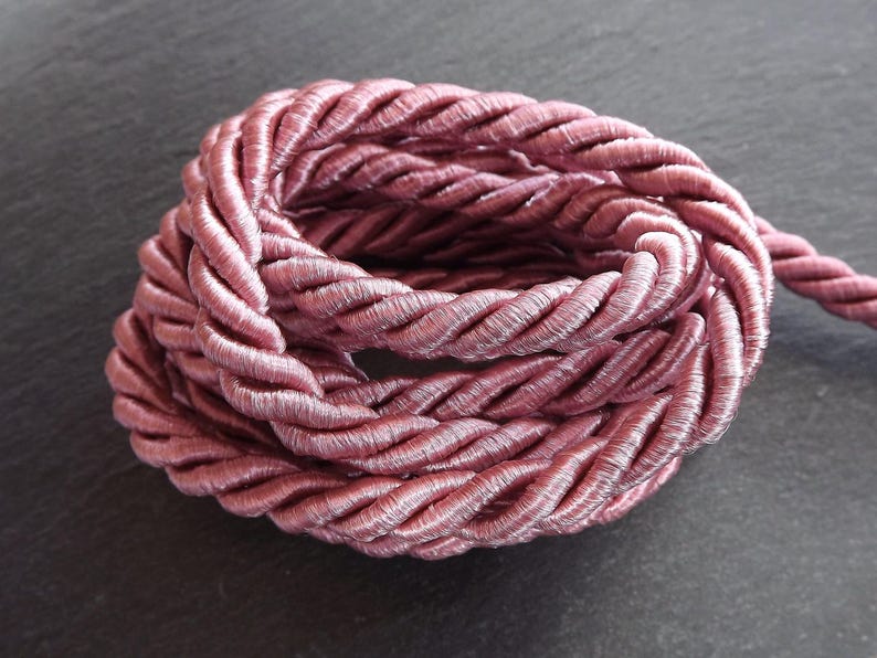 Crushed Rose Pink 7mm Twisted Rayon Satin Rope Silk Braid Cord - Etsy