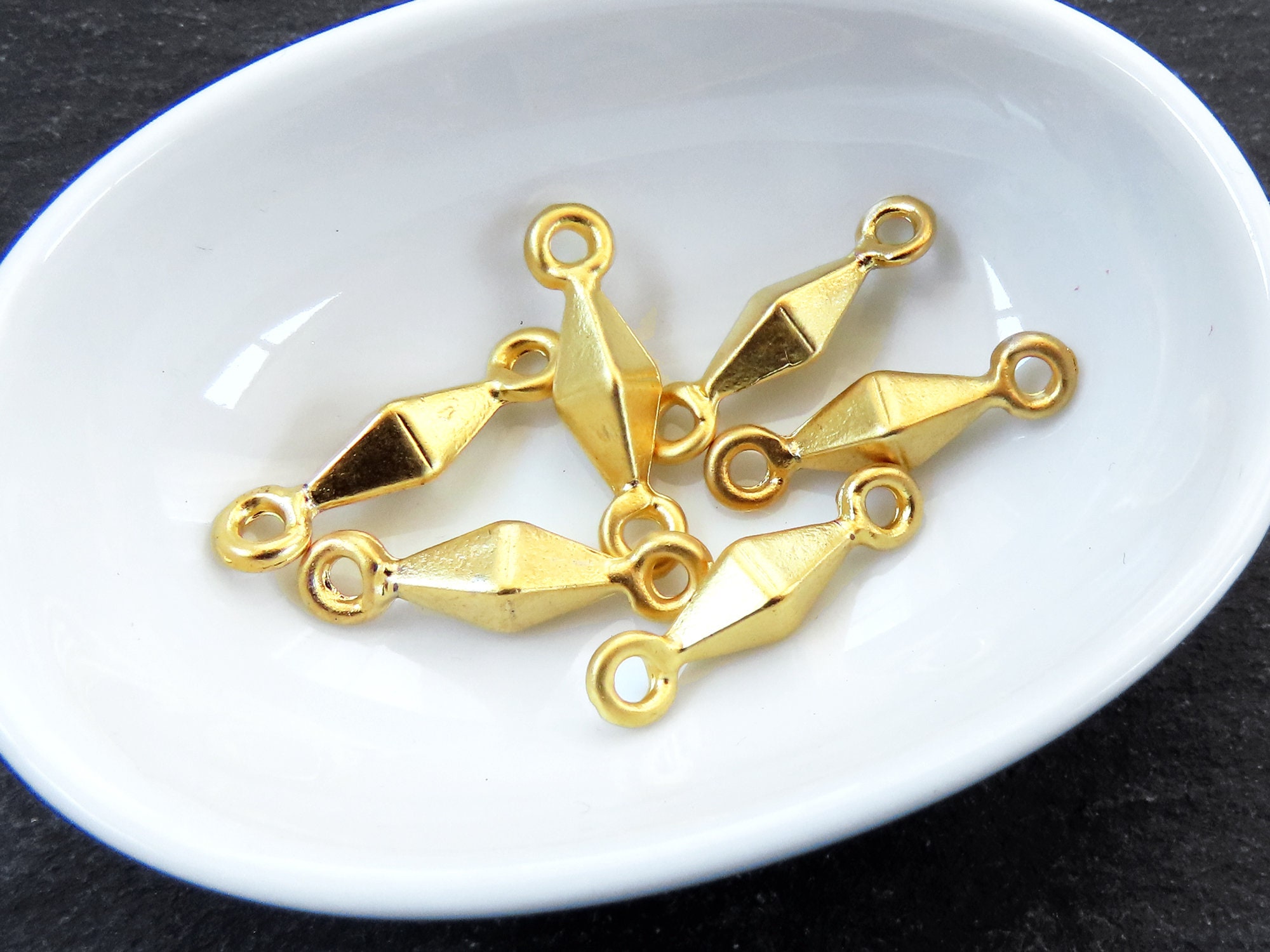 Geometric Diamond Charm Connectors With Two Loops Connector - Etsy