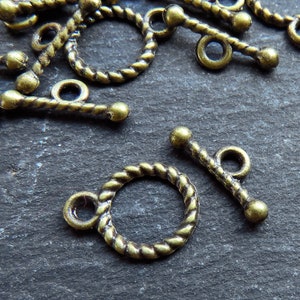 Mini Toggle Clasps, T Bar Clasps, Tiny Twisted Toggle Clasps, T Clasps ...