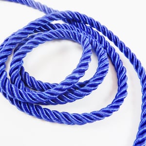 Royal Blue 5mm Twisted Rayon Satin Rope Silk Braid Cord - 3 Ply Twist ...