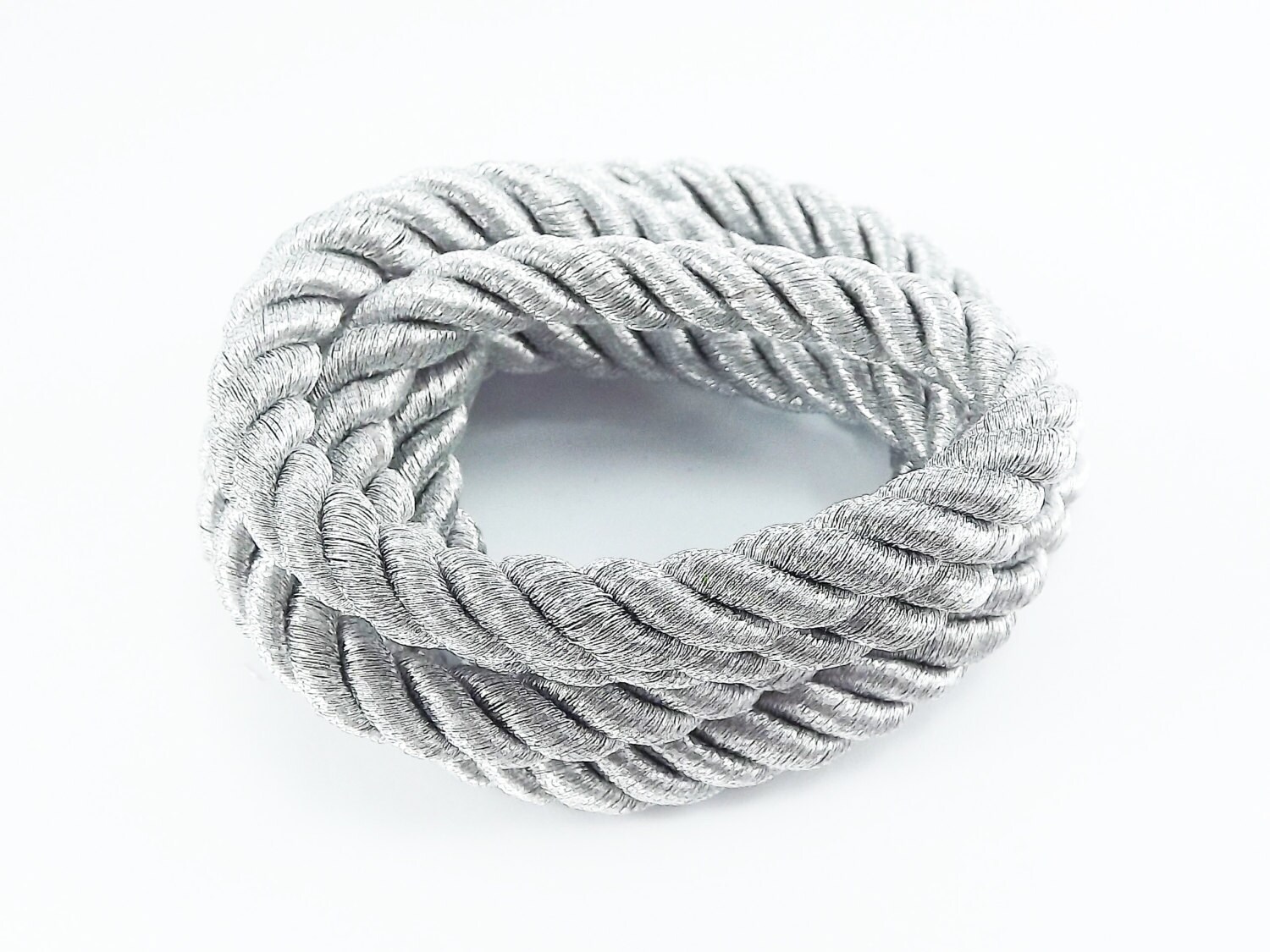 Metallic Silver 10mm Twisted Rayon Rope Braid Cord 3 Ply - Etsy