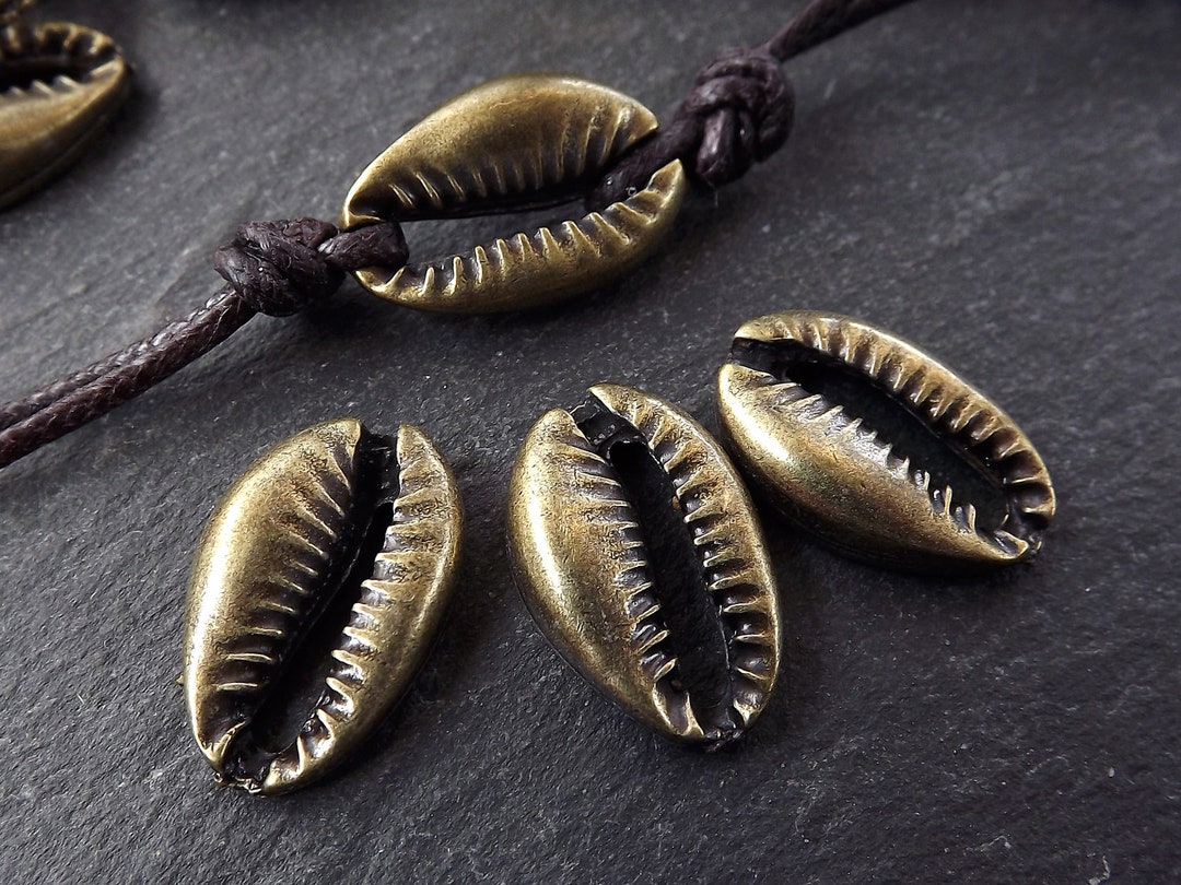 Cowrie Shell Charms, Bronze Shell Charms, Seashell Shell, Shell Pendant ...