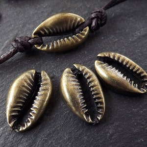 Cowrie Shell Charms, Bronze Shell Charms, Seashell Shell, Shell Pendant ...