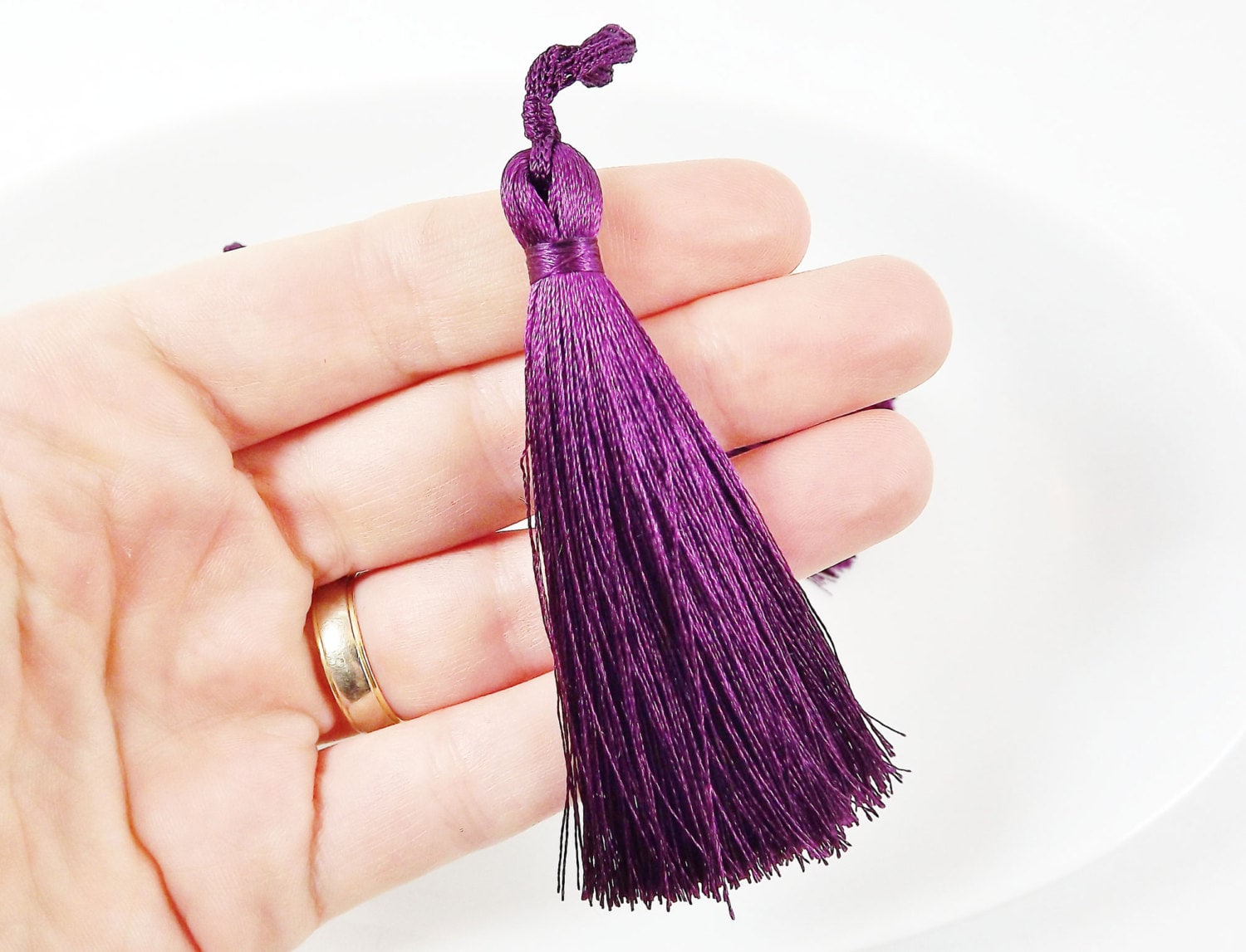Long Plum Purple Silk Thread Tassels - 3 Inches - 77mm - 2 Pc - Etsy