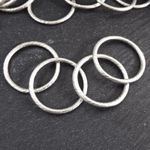 Round Link Connector, Textured Ring Link, Circle Link, Silver Charm ...
