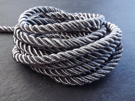 5mm Gray Rope Gray Cord Twisted Cord Rayon Satin Rope | Etsy