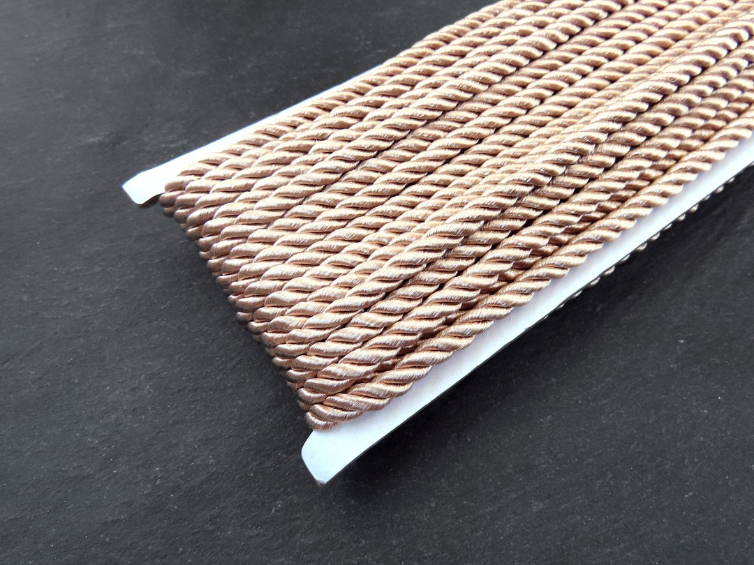 3.5mm Ivory Cream Twisted Rope, Twisted Rayon Cord, Beige Satin Rope ...