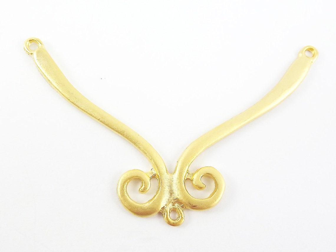 Large Curl Necklace Focal Collar Pendant Connector With Loops - Etsy